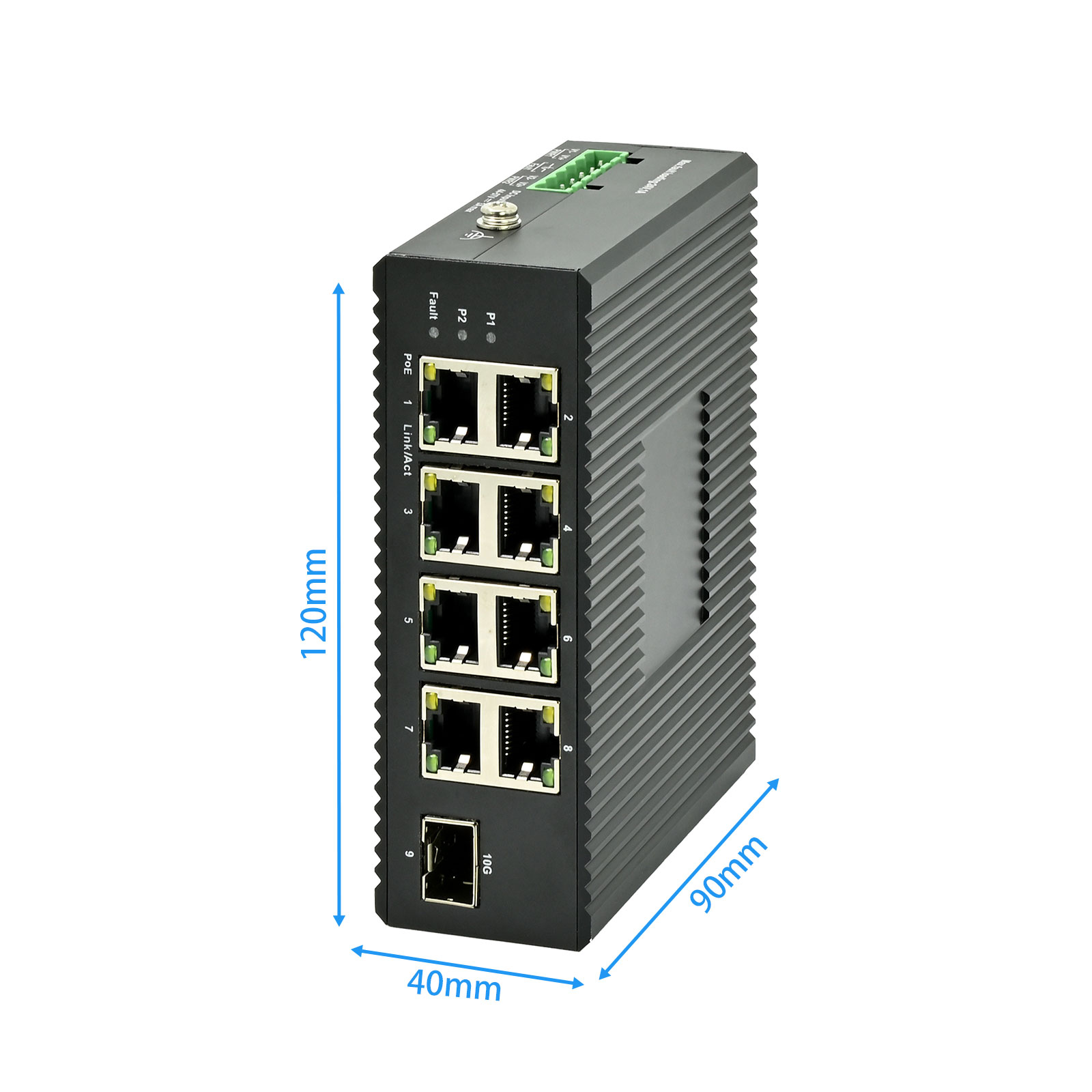 9-Port 2.5G+10G Industrial PoE Switch - CENTROPOWER