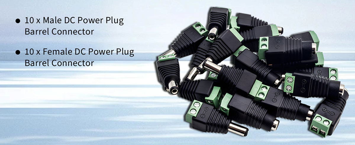 DC Power Connector, 5.5mm x 2.1mm Male DC Power Plug - CENTROPOWER