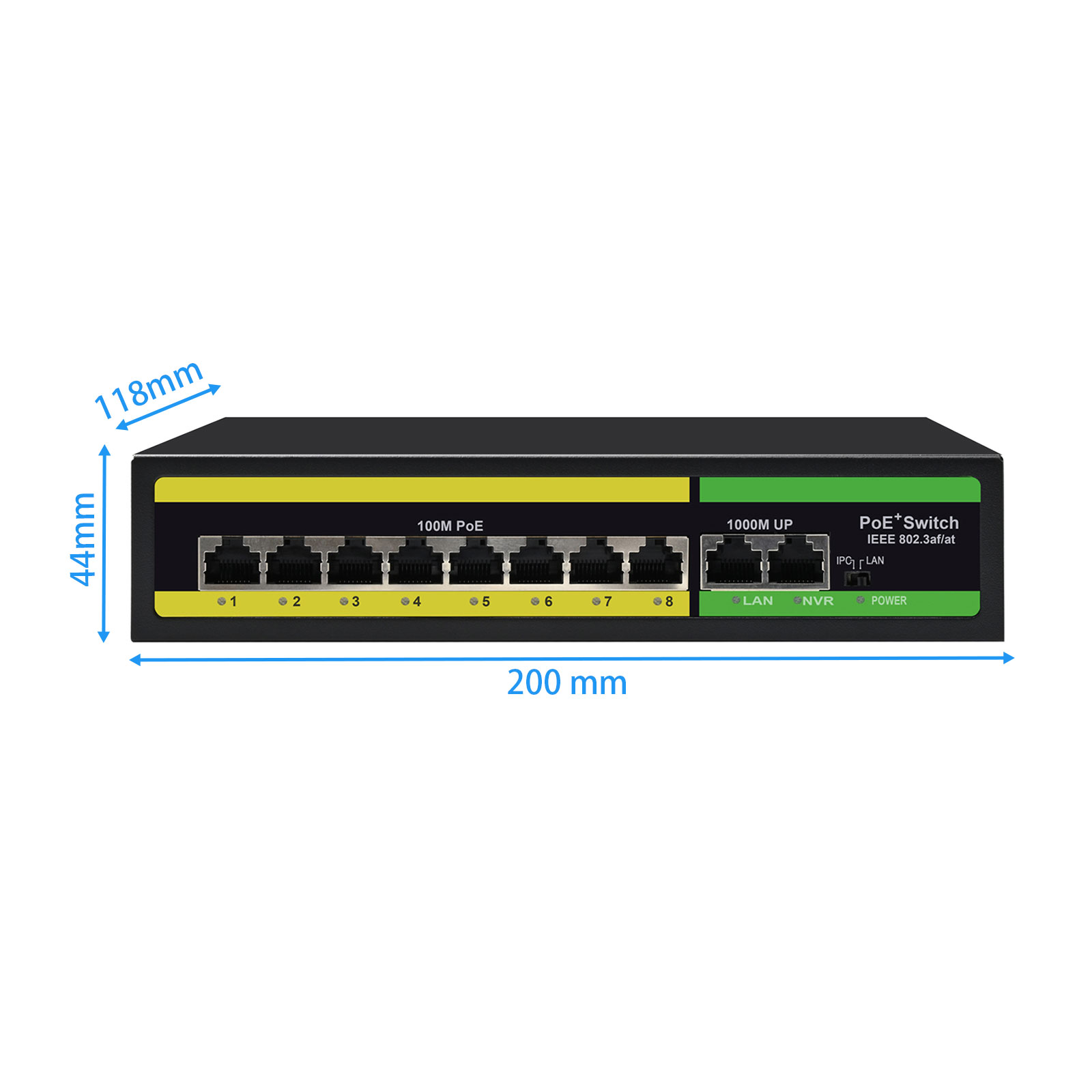 8 ports 10/100/1000POE+2 gigabit RJ45 , unmanaged with 120W built in ...